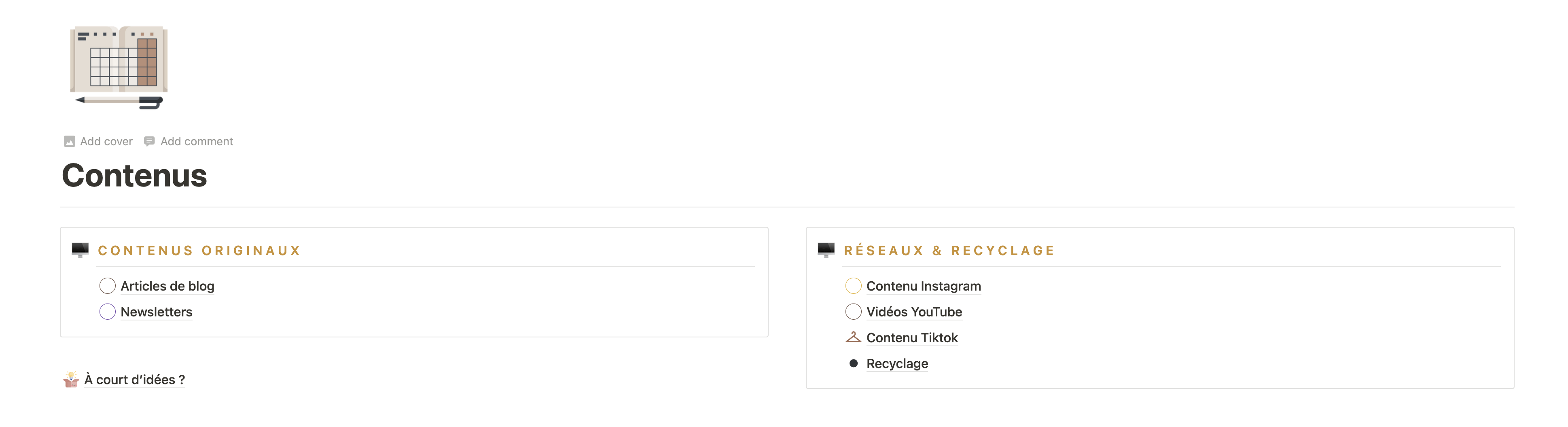 5 étapes pour construire un dashboard sur Notion